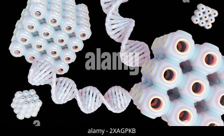 3d rendering of cubosomes are liquid crystalline nano-structures formed ...