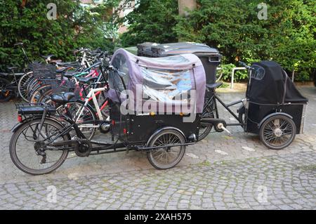 Copenhagen/ Denmark/07 JUNE 2024/ Cargo bikes are very popular in ...