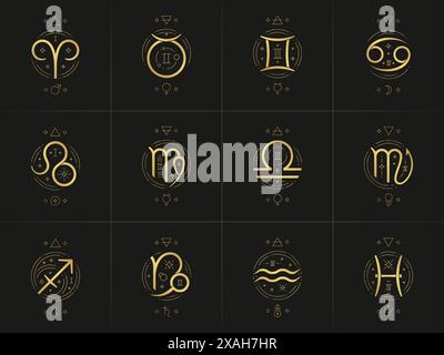 Zodiac Horoscope Line Icons Set Stock Vector Image & Art - Alamy