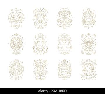 Zodiac Horoscope Line Icons Set Stock Vector Image & Art - Alamy