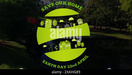 Image of earth day text over world map Stock Photo - Alamy