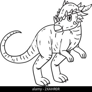 Pachycephalosaurus Dinosaur Coloring Page for Kids Stock Vector Image ...