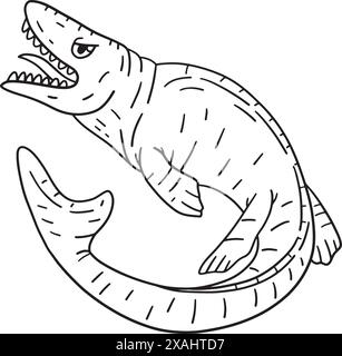 Mosasaurus Coloring Page for Kids Stock Vector Image & Art - Alamy