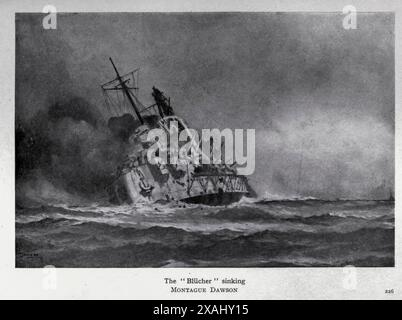 Sinking of the Blucher in Great War Deeds, WW1 Stock Photo - Alamy