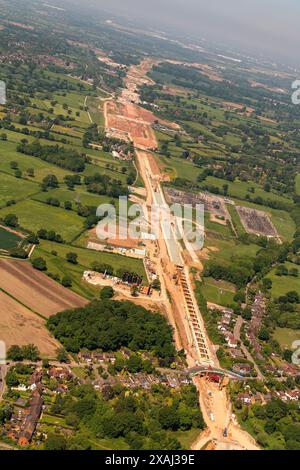 Aerial photo of HS2 construction project at Burton Green taken from ...