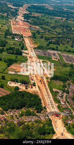 Aerial photo of HS2 construction project at Burton Green taken from ...