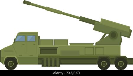 Powerful modern self propelled artillery system on tracks, military ...