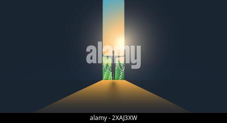 Let's Go Outside - Dark Room, Light Coming In Through an Open Door ...