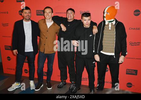 Kneecap members Mo Chara, DJ Provai, and Moglai Bap attend the UK ...