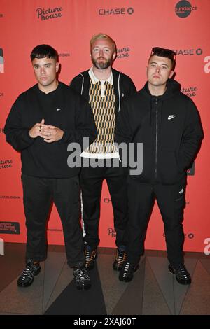 Irish rap group Kneecap of Mo Chara, Moglai Bap ja DJ Provai performs ...