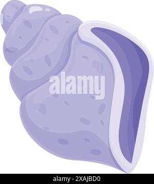 Cartoonish purple spiral shell laying on its side. Purple shell lying ...