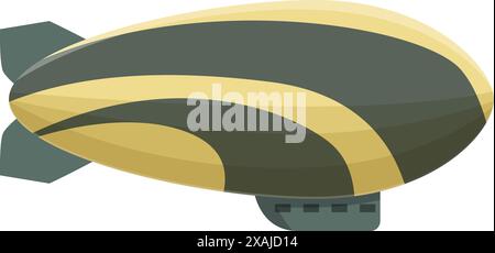 Large zeppelin airship is floating in the sky with blue tail fins Stock ...
