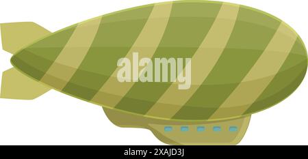Large green and yellow zeppelin dirigible is flying high in the sky ...
