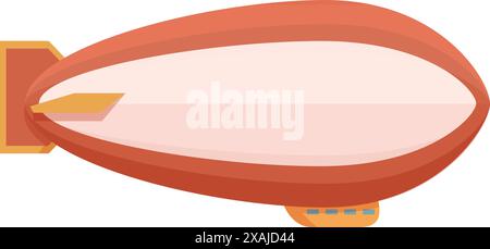 Large, red and white zeppelin airship is flying in the sky. Large red ...