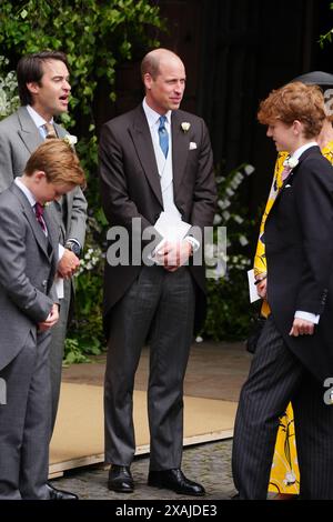 The Prince of Wales (centre) leaves Chester Cathedral after the wedding ...