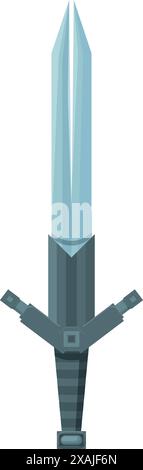 Large fantasy sword pointing up with crossguard and hilt, medieval ...
