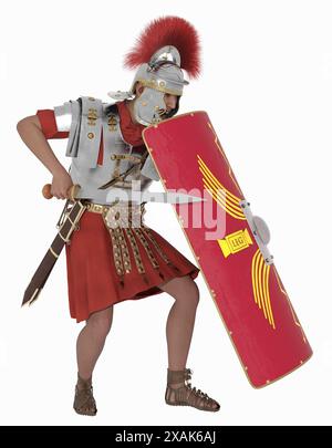 Computer generated 3D illustration with a Roman centurion isolated on ...