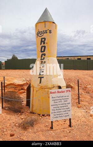 Ross's rocket at Coober Pedy. Ross Chatfield ran a mining supply ...