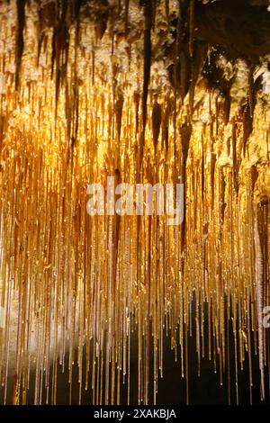 Soda straws stalactites in the Blanche Cave in the Naracoorte Caves ...