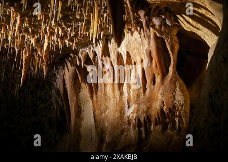 Drapery in the Blanche Cave in the Naracoorte Caves National Park in ...