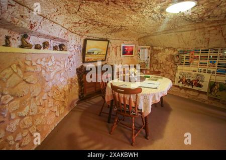Dining room of Faye's Underground House, a popular tourist attraction ...