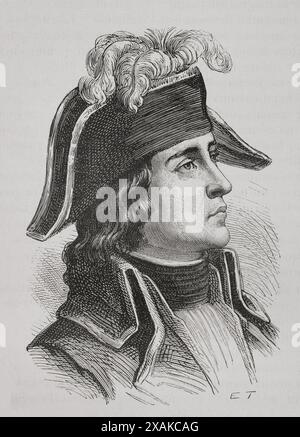 Uniform of a General in the French Revolutionary Army, 1795. He wears a ...