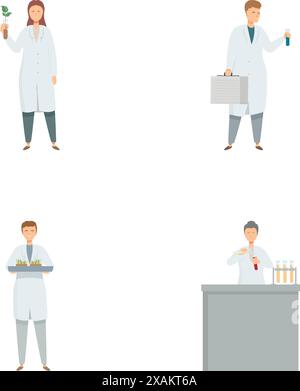 Botanical laboratory equipment set isolated on white background. Vector ...