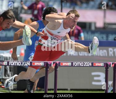 ROME, ITALY - JUNE 7: Balint Szeles of Hungary competes in the 110m ...