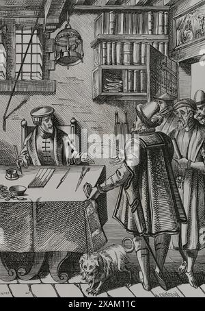 The Tax Collector. Drawing by Albert Coinchon and engraved by Huyot ...