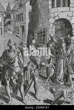 Paris, France. The Provost's prison, rue de la Tannerie. Engraving ...