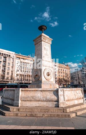 Belgrade, Serbia - 8 FEB 2024: Terazije is the central town square and ...