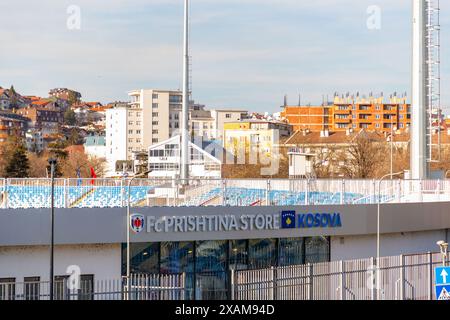 Fadil Vokrri Stadium. Pristina City Aerial View, Capital of Kosovo ...