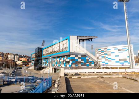 Fadil Vokrri Stadium. Pristina City Aerial View, Capital of Kosovo ...