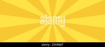 Yellow banner with Sun rays, lines background, light Stock Vector Image ...
