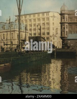 Vintage c.1920's photograph: ship in port, wharf, Shanghai China, view ...
