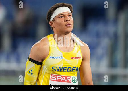 ROME, ITALY - JUNE 7: Isak Hughes of Sweden competes in the 100m Men ...