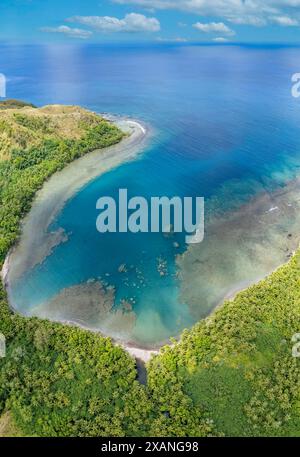 Guam, Micronesia: Cetti Bay on the southwest coast from highway lookout ...