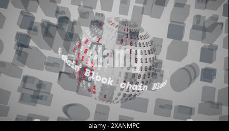 An image of a globe rotating on a transparent background with data ...