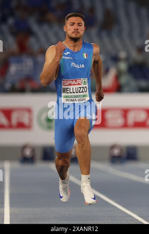 Olympic Stadium, Rome, Italy - MELLUZZO Matteo and MATEO Pablo 100m Men ...