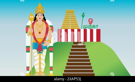 Om Muruga vector illustration . Murugan is the Hindu god of war Stock ...