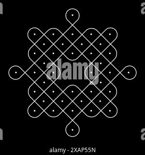 abstract kolam with dots sikku Kolam modern vector vector illustration ...