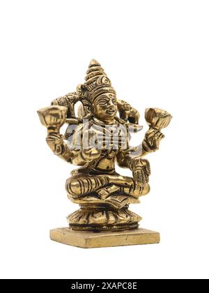 hindu goddess lakshmi with multiple hands blessing in a sitting ...