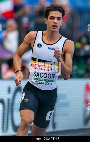 ROME, ITALY - JUNE 8: Jonathan Sacoor of Belgium competing in the 400m ...