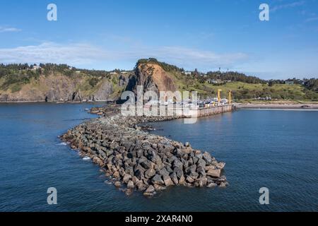 Port Orford, Oregon, jetty Stock Photo - Alamy