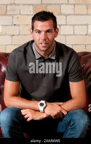 Welsh international and Celtic footballer Joe Ledley pictured in his ...
