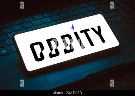 In this photo illustration, the Oddity Tech logo is seen displayed on a ...