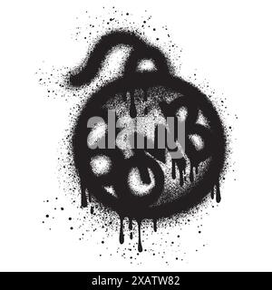 Spray Painted Graffiti bomb icon Sprayed isolated with a white ...
