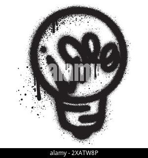 Spray Painted Graffiti Light Bulb line icon Sprayed isolated with a ...