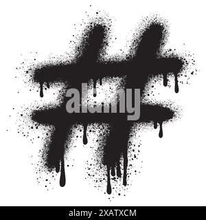 graffiti hashtag symbol sprayed in black over white Stock Vector Image ...