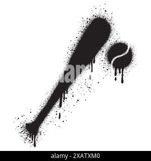 Spray Painted Graffiti BASEBALL icon Sprayed isolated with a white ...